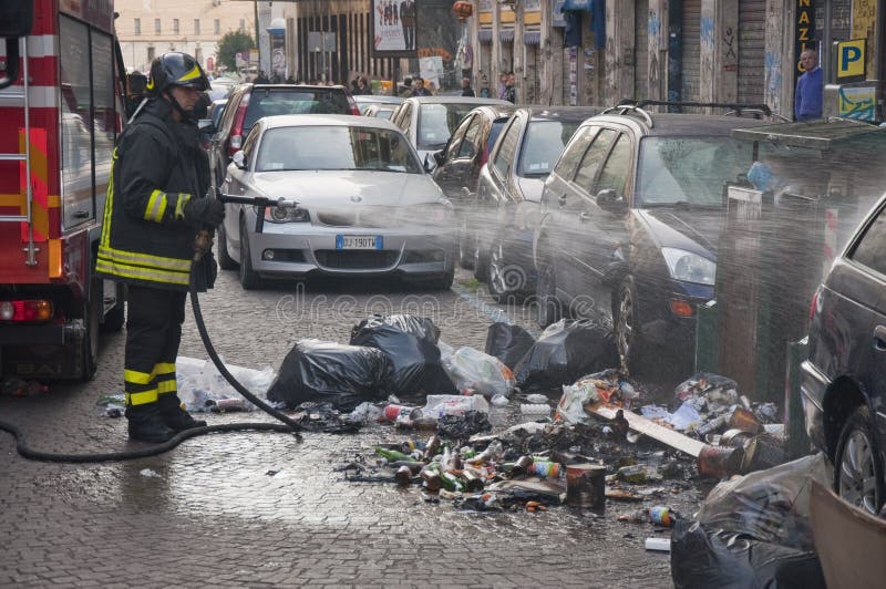 Strike in naples editorial stock photo. Image of banner - 17353988