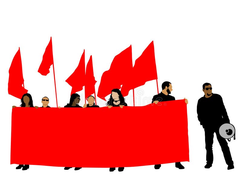 Strike people stock vector. Illustration of flag, action - 186186106