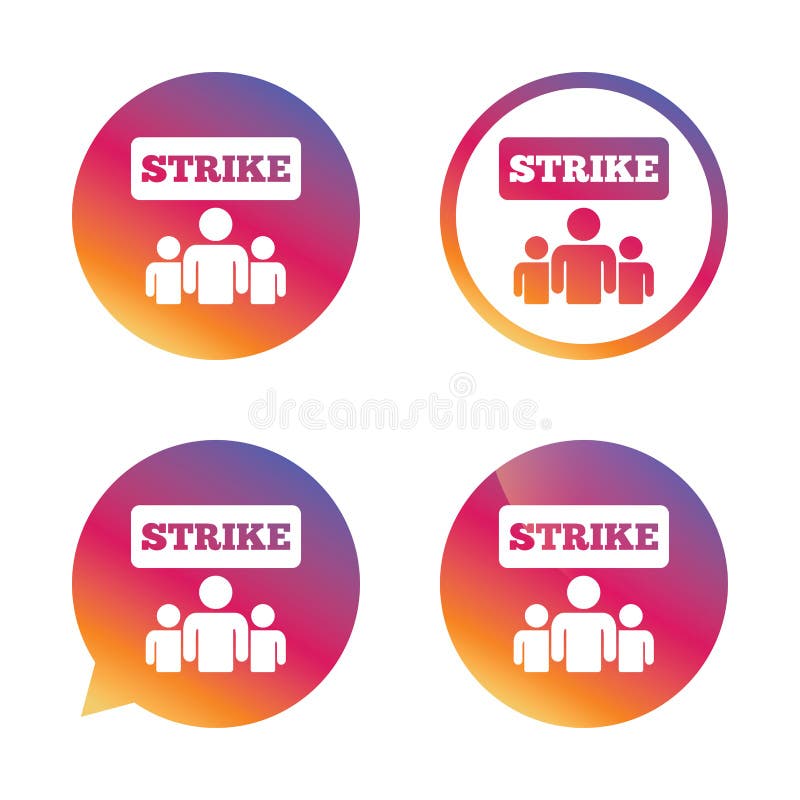 Strike Sign Icon. Group of People Symbol Stock Vector - Illustration of ...
