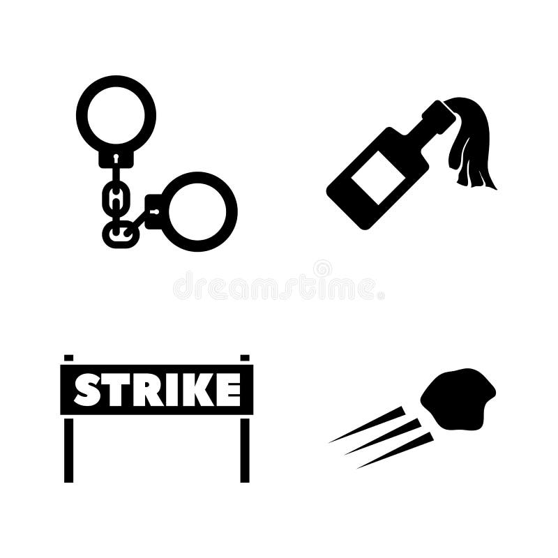Strike. Simple Related Vector Icons Stock Vector - Illustration of ...