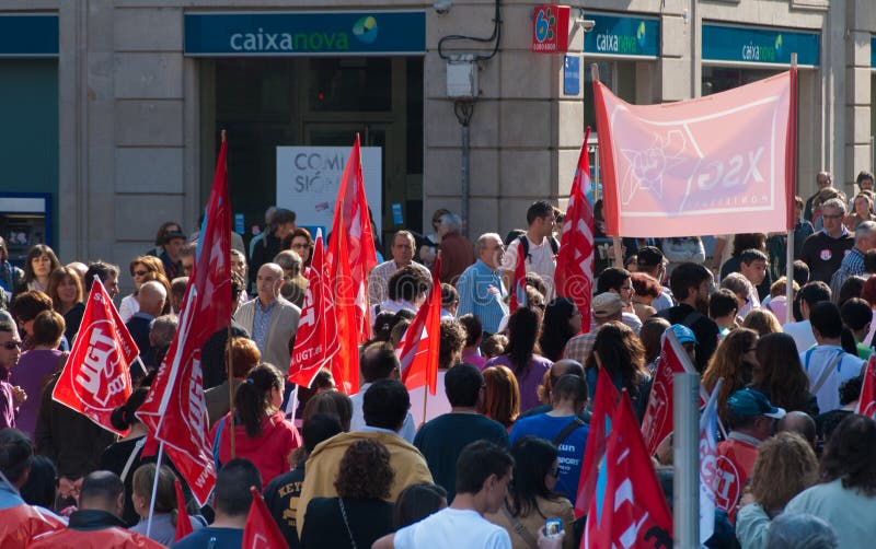 Strike in Spain editorial stock photo. Image of demonstration - 24130438