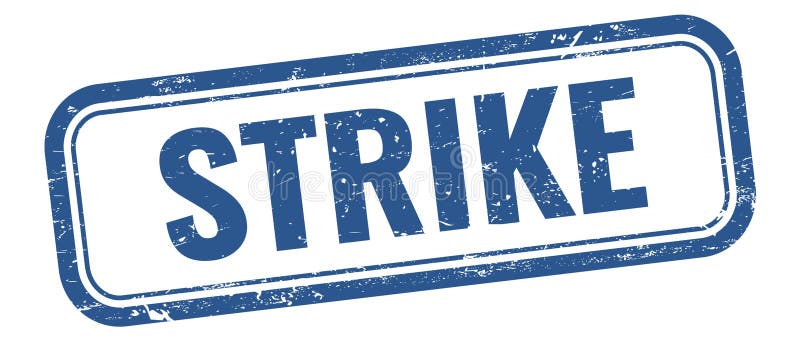 STRIKE Text on Blue Grungy Vintage Stamp Stock Illustration ...