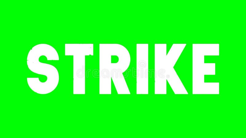 Strike Text Green Screen Animated Video Stock Footage - Video of ...
