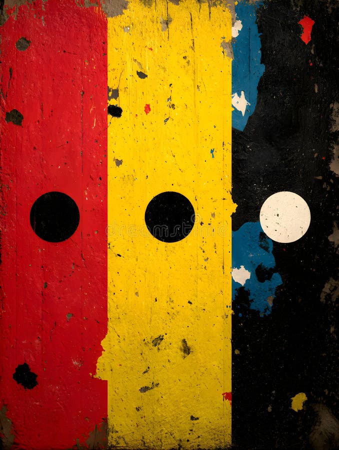 Bold Abstract Composition with Red, Yellow, and Black Blocks Stock ...