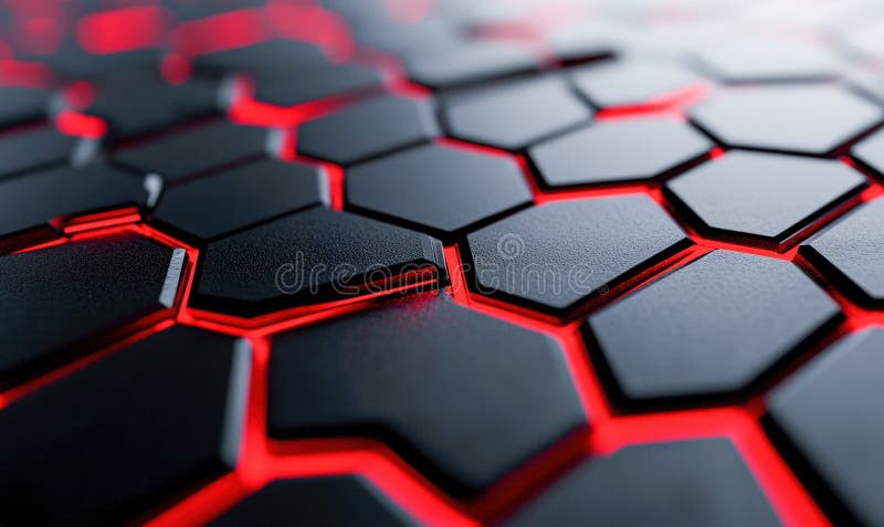 A Striking Abstract Background of Black Hexagons Interlinked with ...