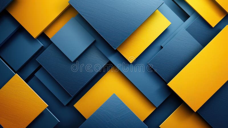 Geometric Blue and Yellow Abstract Background Stock Illustration ...