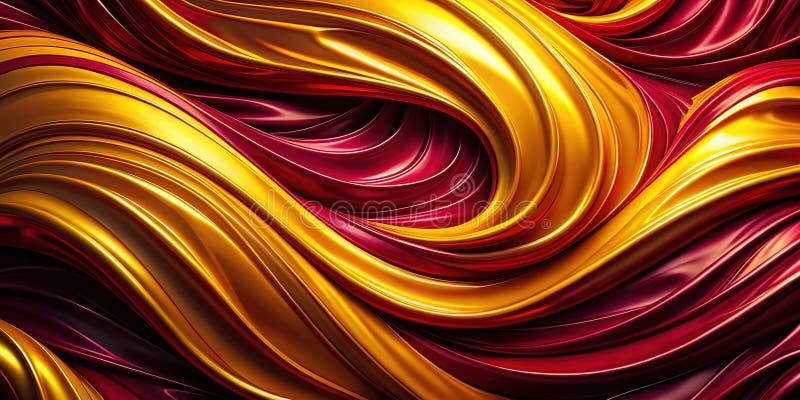 Dynamic Maroon and Yellow Abstract Rippled Banner Background a ...