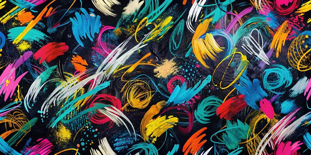 A Striking Abstract Black Paint Scribble Pattern Modern Design Elements ...