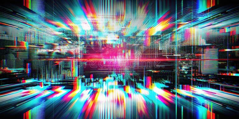 Striking Abstract Black and White Glitch Effect a Digital Distortion ...