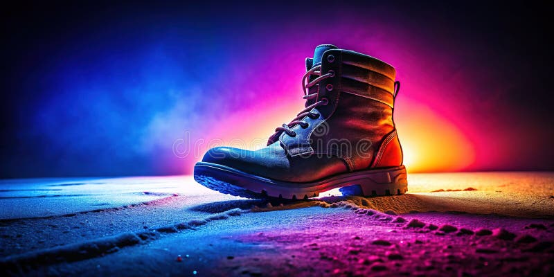 A Striking Abstract Boot Footprint Minimalist Silhouette Art Masterful ...