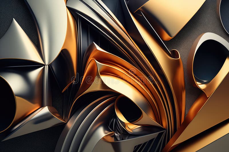 Striking Abstract Composition with Metallic Textures and Industrial ...