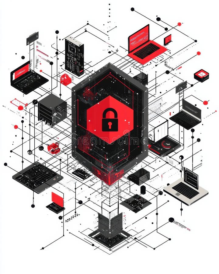 Exploring the Depths of Cybersecurity through a Bold Red and Black ...