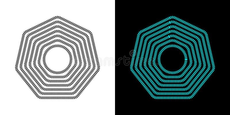 Octagon Figure Geometric Lines. Heptagon Geometric Symbol. Editable ...