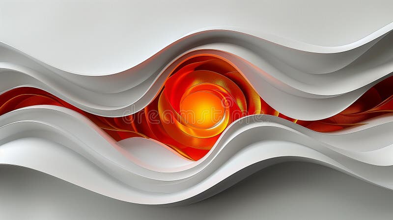 A Striking Abstract Design with Flowing White Waves and a Vibrant ...