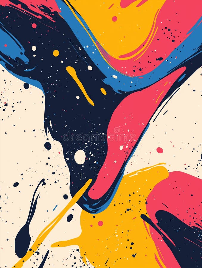 Dynamic Paint Splash in Bold Colors Stock Illustration - Illustration ...