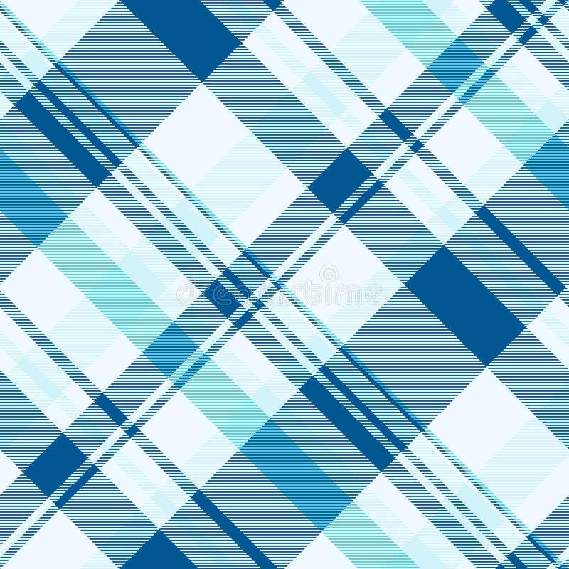 Striking Abstract Diagonal Plaid Pattern in Cool Blues and Whites ...