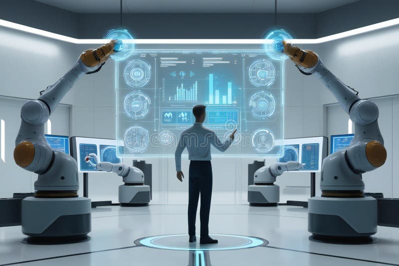 Abstract Digital Art of Futuristic Technology Robotic– High-Tech ...