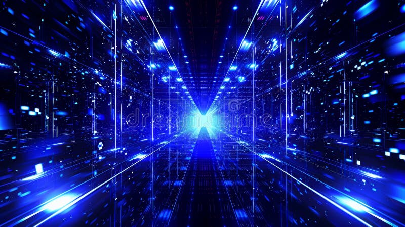 Striking Abstract Digital Background with Dark Blue Theme and Vibrant ...