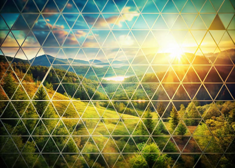 Striking Abstract Double Exposure Grid Background Ideal for Modern ...