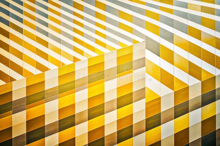 Striking Abstract Geometric Pattern Background White and Yellow Stripes ...