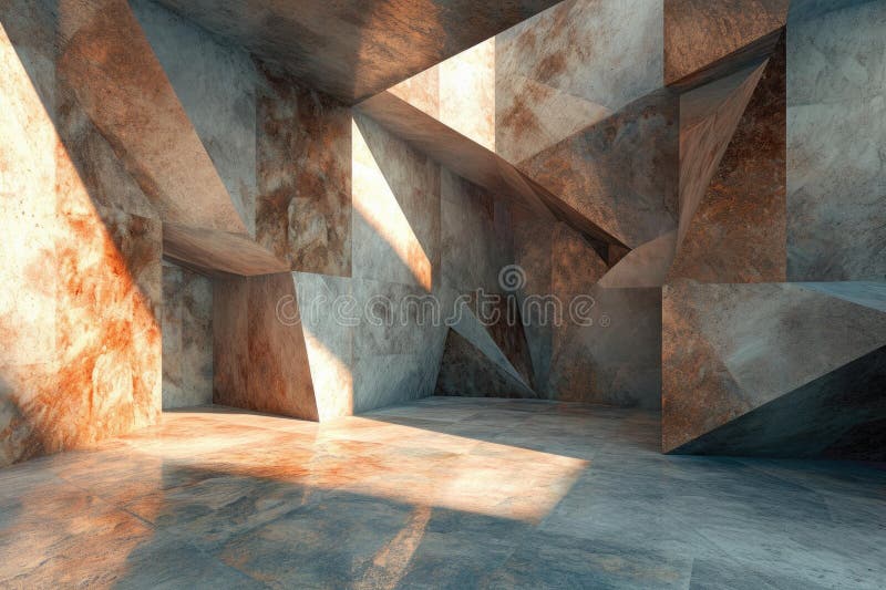 Striking Abstract Geometric Room Product. Generate Ai Stock ...