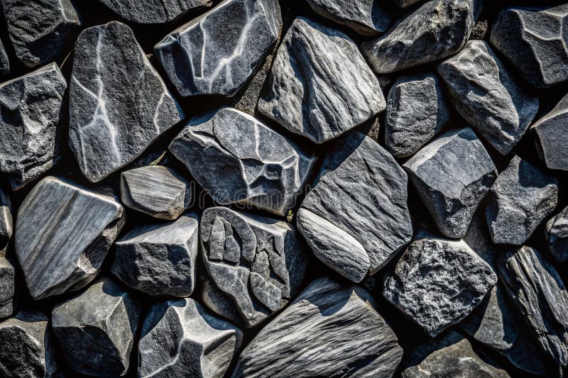 Striking Abstract Gray Rock Texture on a Bold Black Background a Modern ...