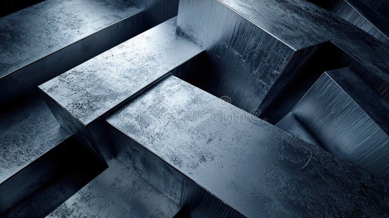 Abstract Dark Metal Cubes Background Texture Stock Illustration ...
