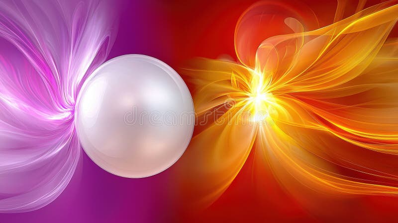 Abstract Pearl and Fiery Orange and Purple Swirls Background Design ...