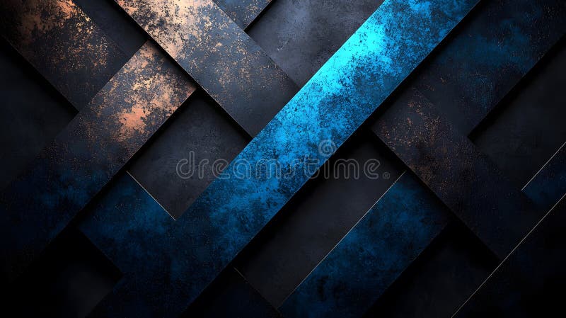 Abstract Dark Blue and Copper Metal Texture Background Geometric ...