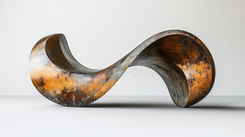 A Striking Abstract Metal Sculpture with a Weathered, Rusted Texture ...