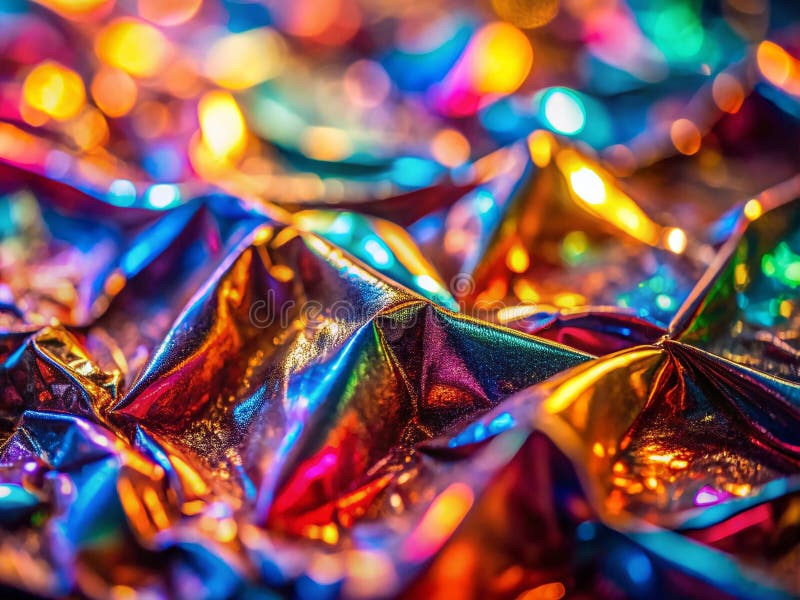 Striking Abstract Metallic Multicolor Texture with Bokeh Background a ...
