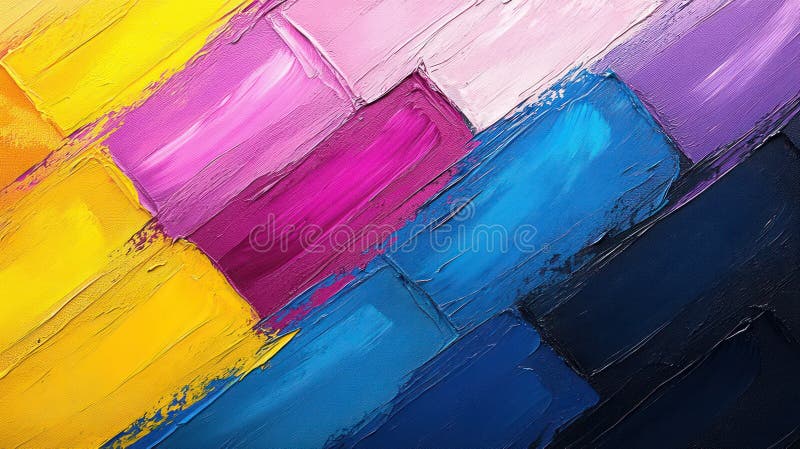 Rough & Colorful Abstract Painting Texture on Canvas with Overlapping ...
