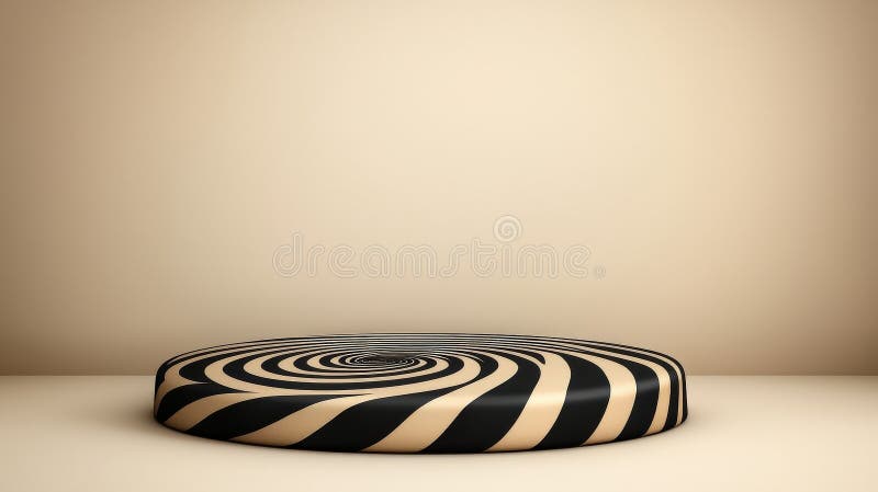 Striking Abstract Platform with Black and Beige Swirl Patterns on ...