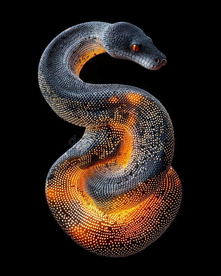 A Striking Abstract Representation of a Serpent Showcasing Vibrant ...