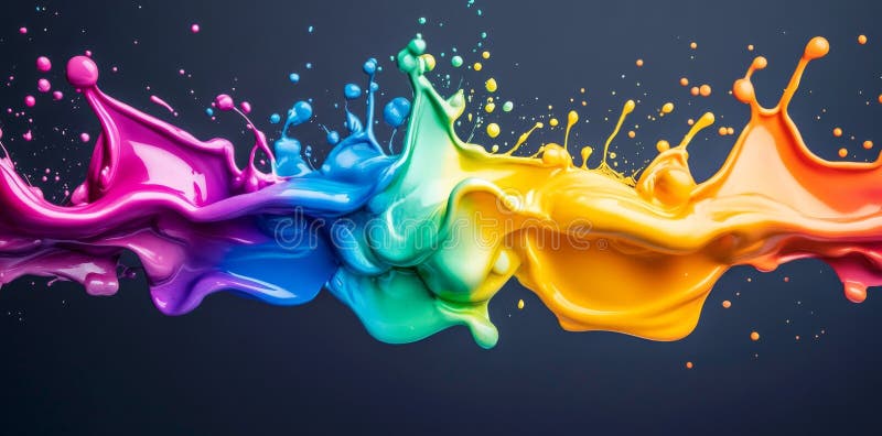 A Striking, Abstract Wave of Colors Flows Over a Dark Canvas, Creating ...