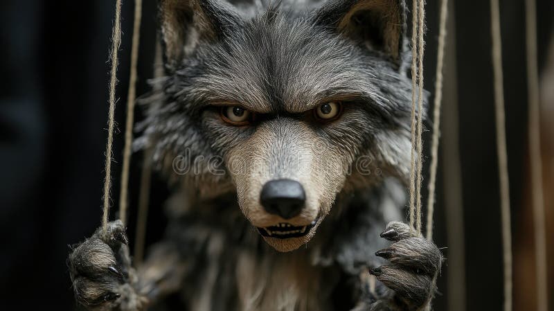Fierce Wolf Puppet Manipulated by Strings Stock Photo - Image of ...
