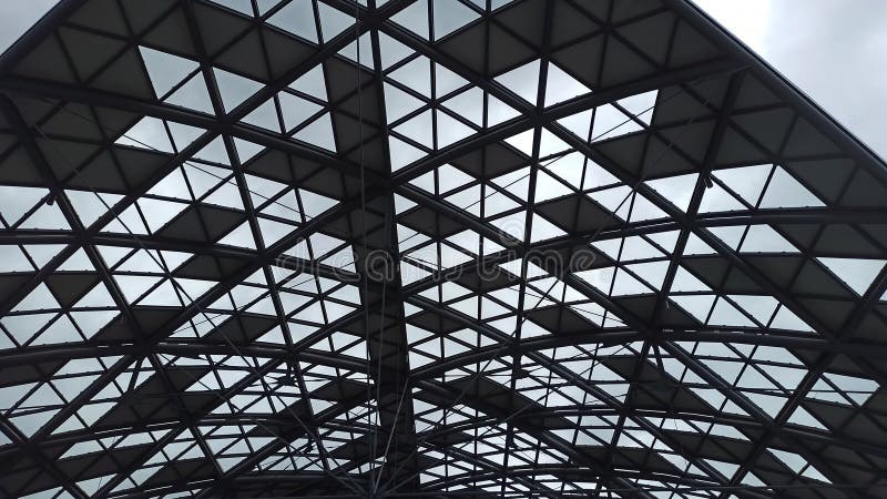 A Striking Architectural Detail Showcasing a Modern Glass and Steel ...