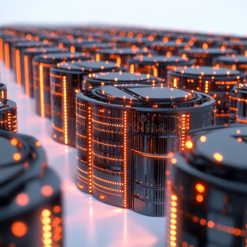 Advanced Battery Cell Array Showing Energy Storage Solution and Modern ...
