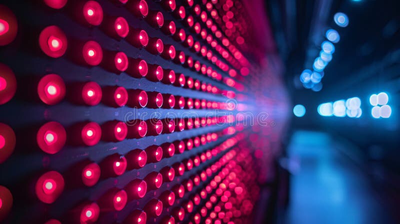 A Striking Array of Red and Blue Light Strips Stock Illustration ...