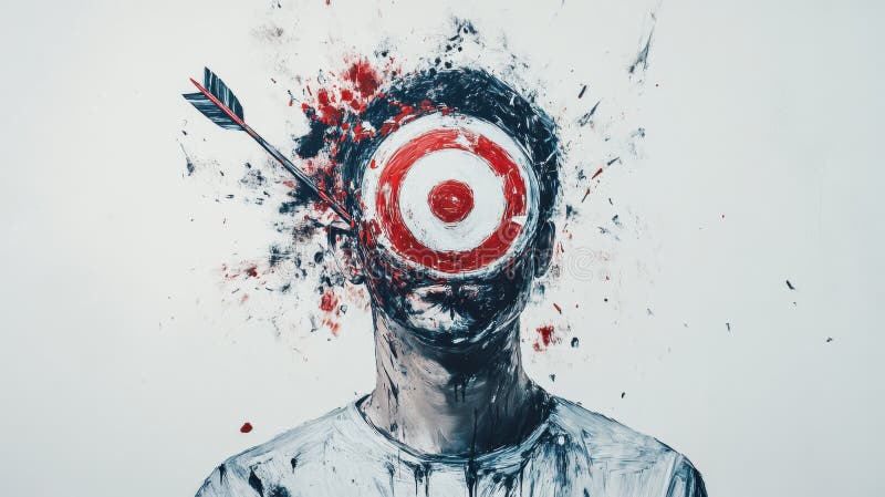 Striking Artwork Depicting a Person with a Bullseye Face Stock ...