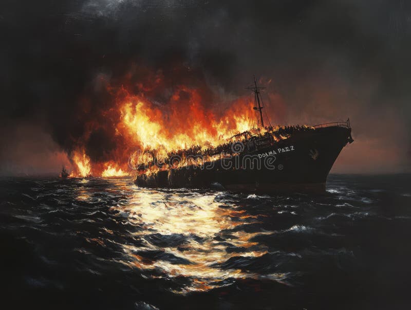 The Tragic Collision of Doña Paz and MT Vector Stock Illustration ...