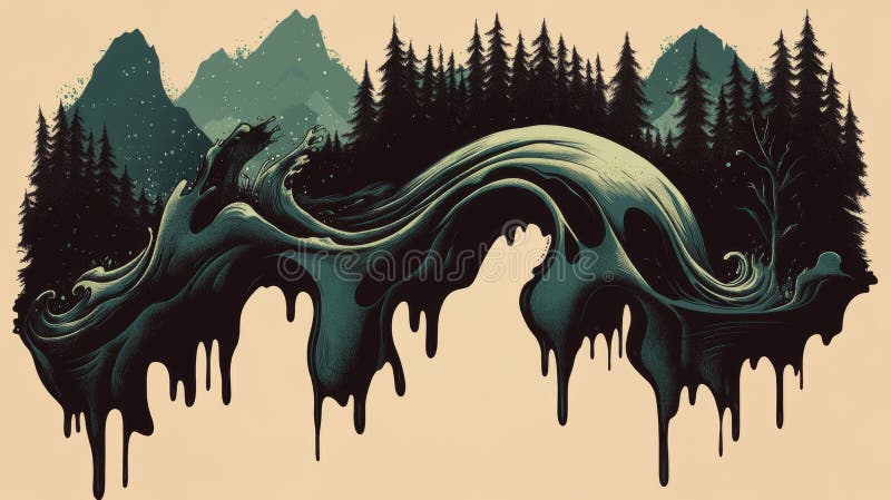 Forest Wave stock illustration. Illustration of generated - 367610194