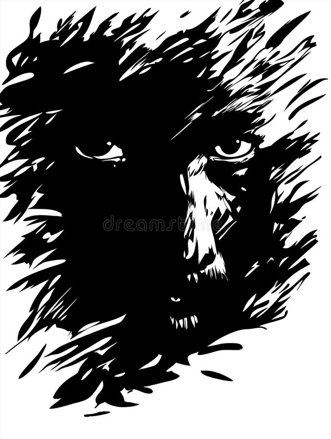 Mysterious Artistic Abstract Face Shadow Vector Illustration for ...