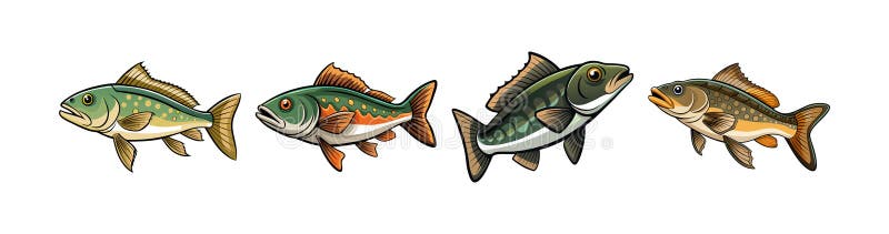 Striking Atlantic Cod Colorful Art Display Stock Vector - Illustration ...