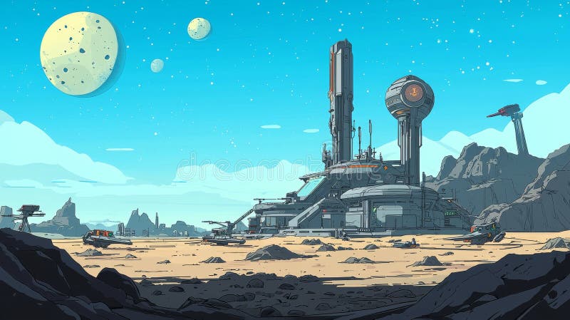 A Striking Banner Design Featuring Futuristic Interplanetary Ships and ...