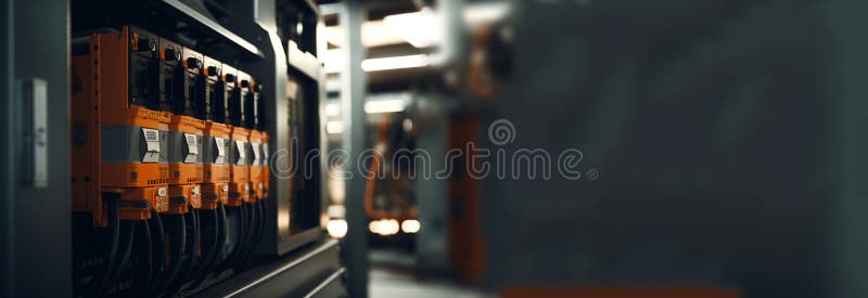 A Striking Banner Image of an Open Electrical Control Panel. a Control Box or Electrical Pane ...