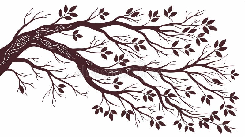 Bare Tree Branches Silhouetted Against a Neutral Background Vector ...