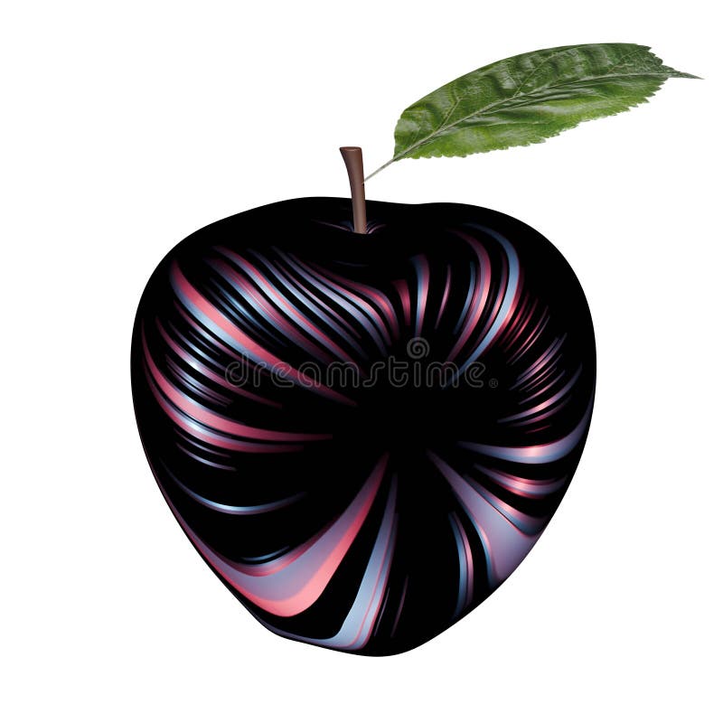 A Striking Black Apple Design Features Swirling Colors that Create a ...