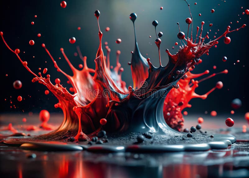 Striking Black and Red Abstract Paint Splatter Background Dynamic and ...