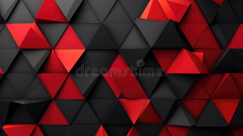 Striking Black and Red Geometric Patterns Converge, Forming a Visually ...